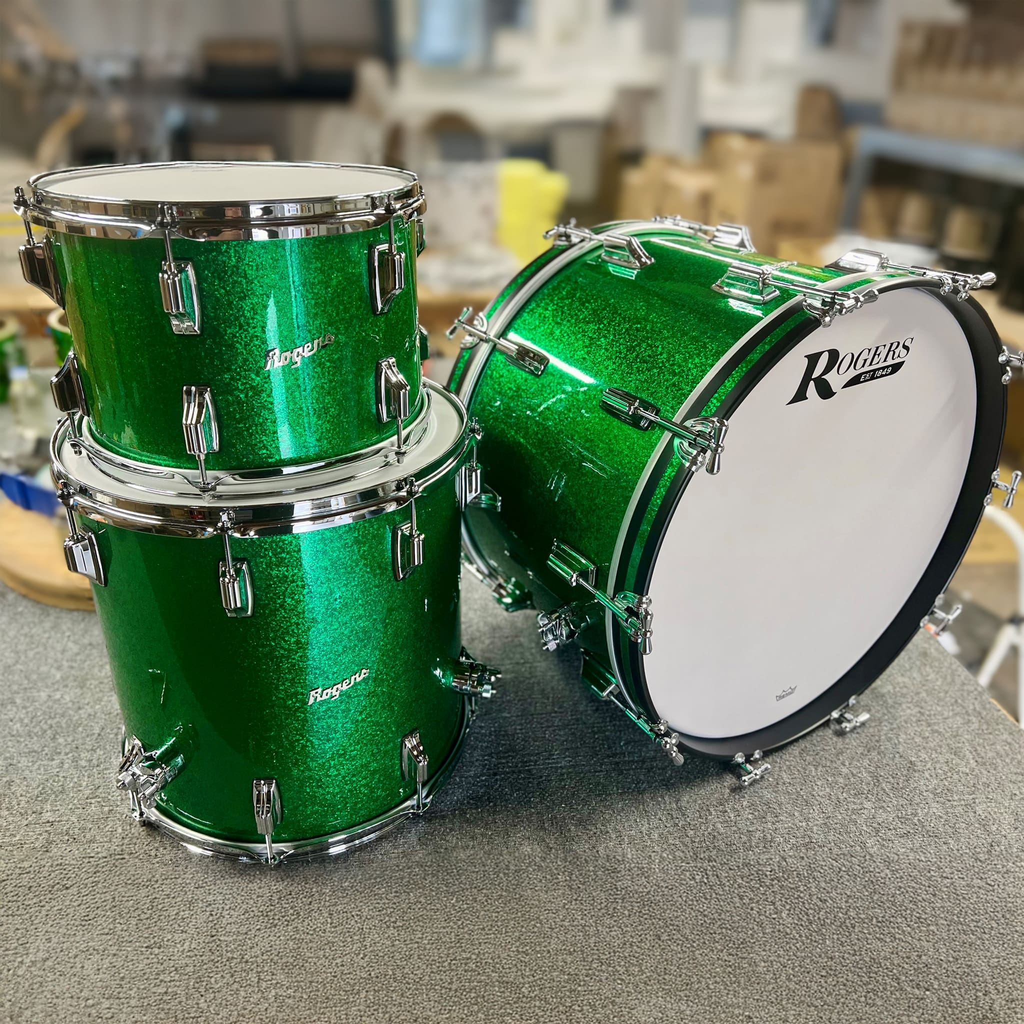 Rogers Drums Green Sparkle Wrap Cleveland 3-Piece Shell Pack 1-of-1 ...
