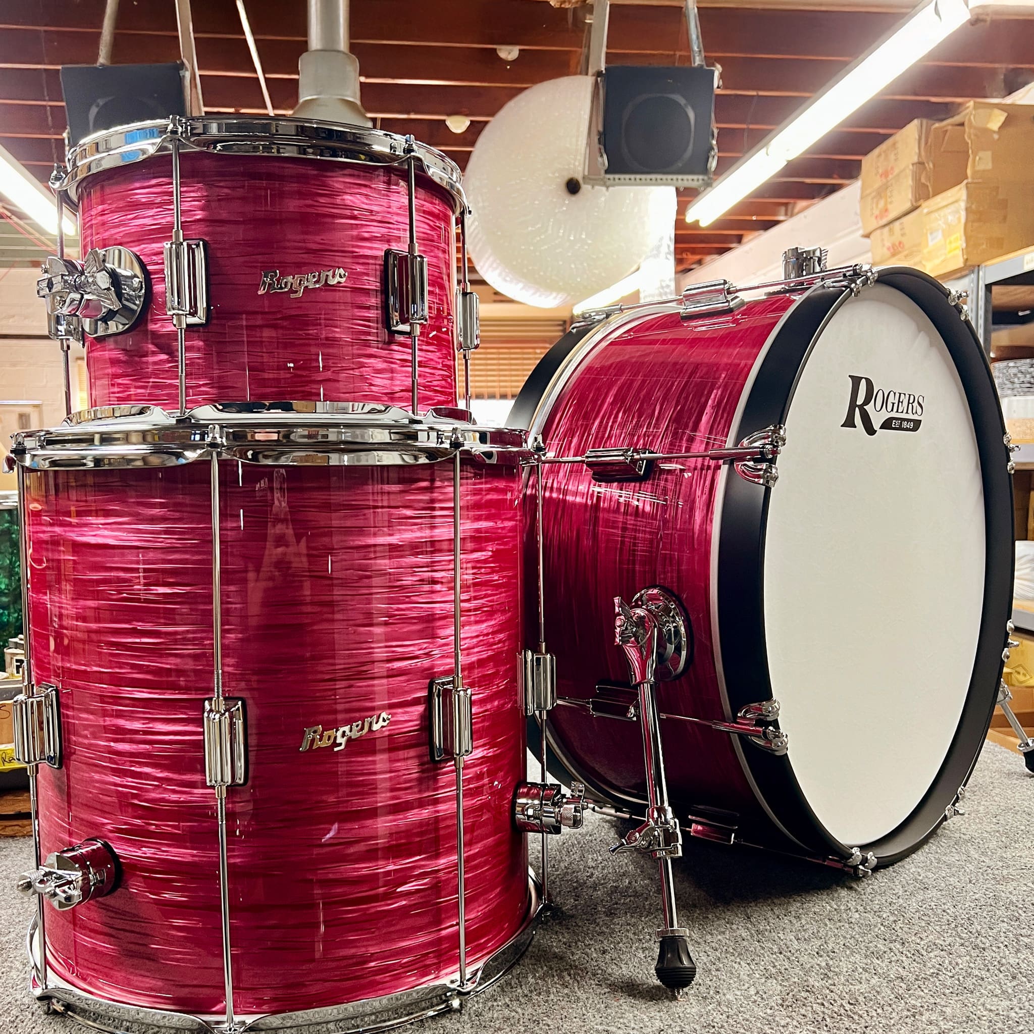Rogers Drums Red Ripple Tower 12/16/22 3-Piece Shell Pack 1-of-1 | Big ...